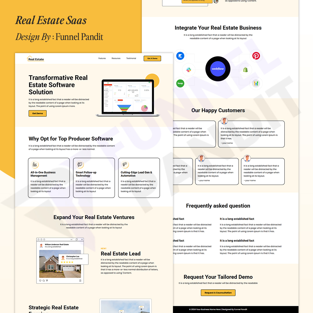Buy GoHighLevel Real Estate GHL SAAS Landing Page