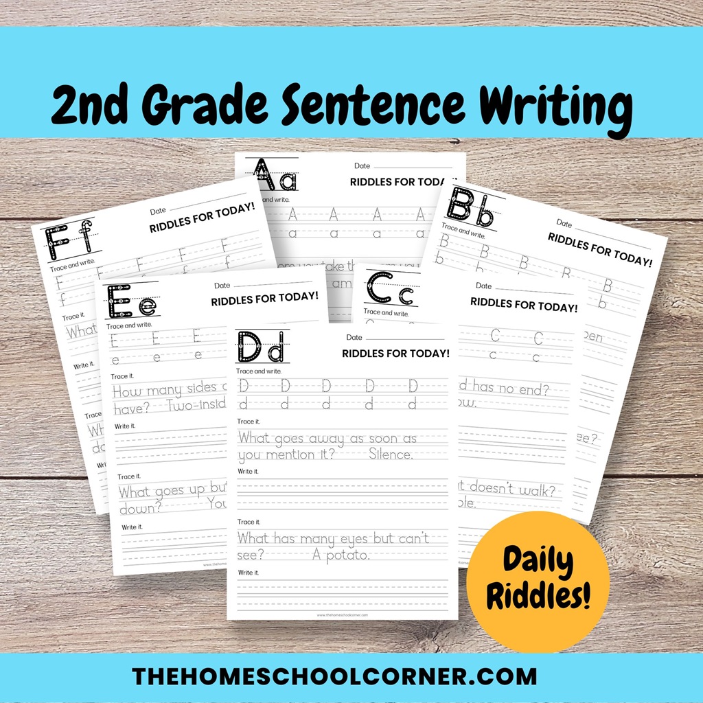 2nd Grade Handwriting Worksheets with Riddles of the Day