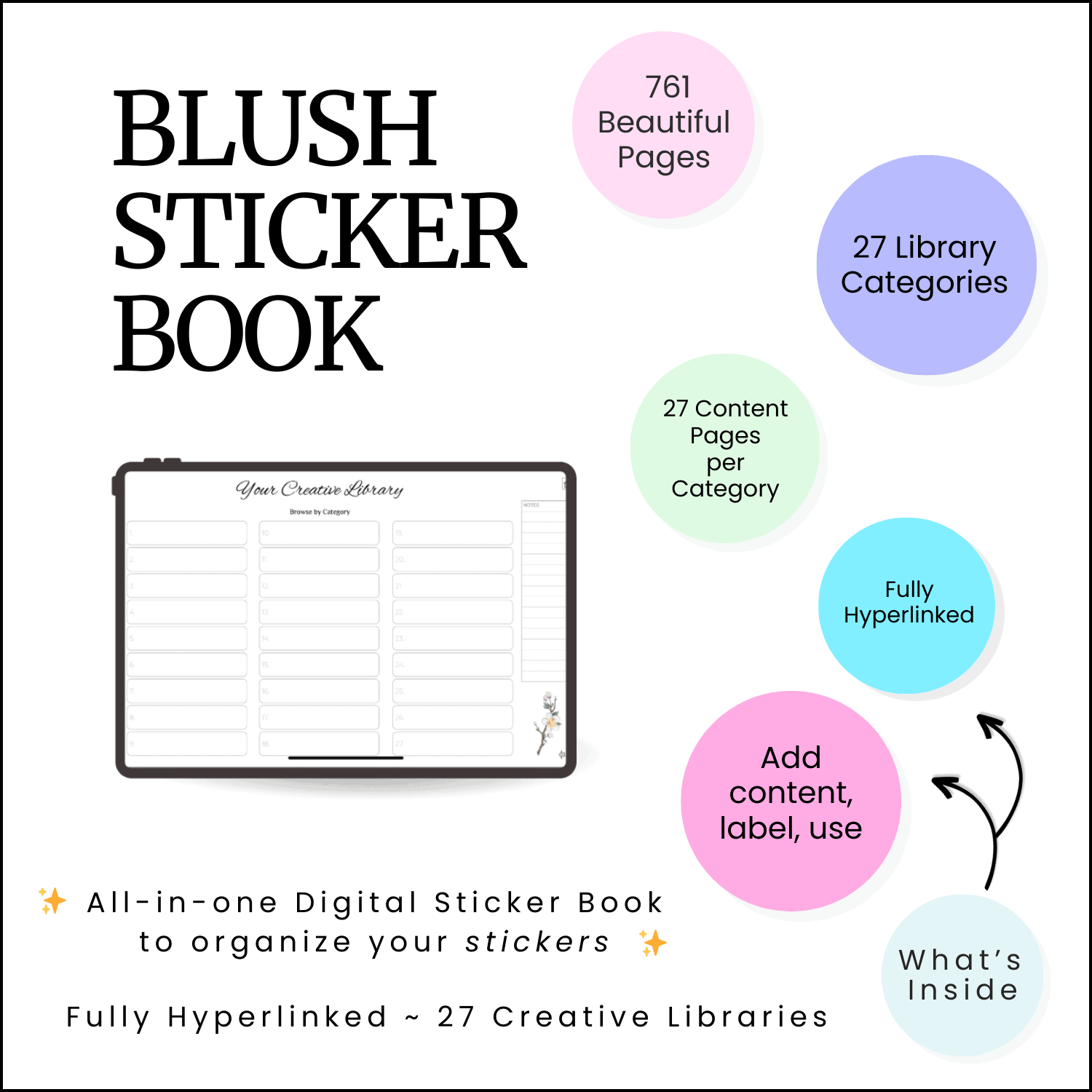 Blush Digital Sticker Book & Basic Sticker Set