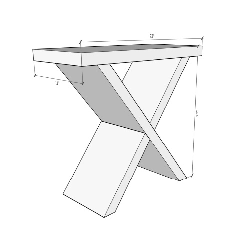 X-Base Side Table Printable Plans