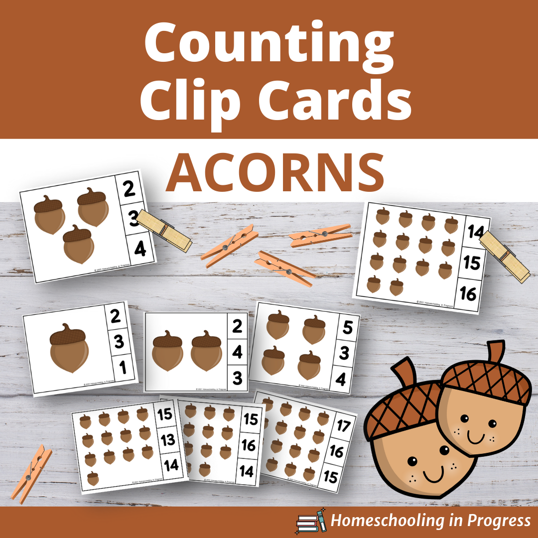 Acorn Counting Task Cards