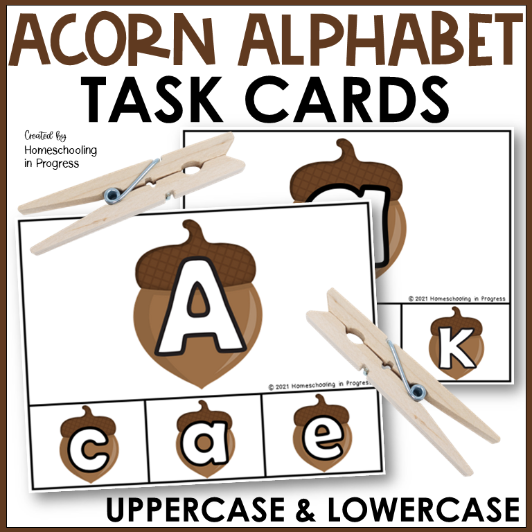 Acorn Alphabet Task Cards