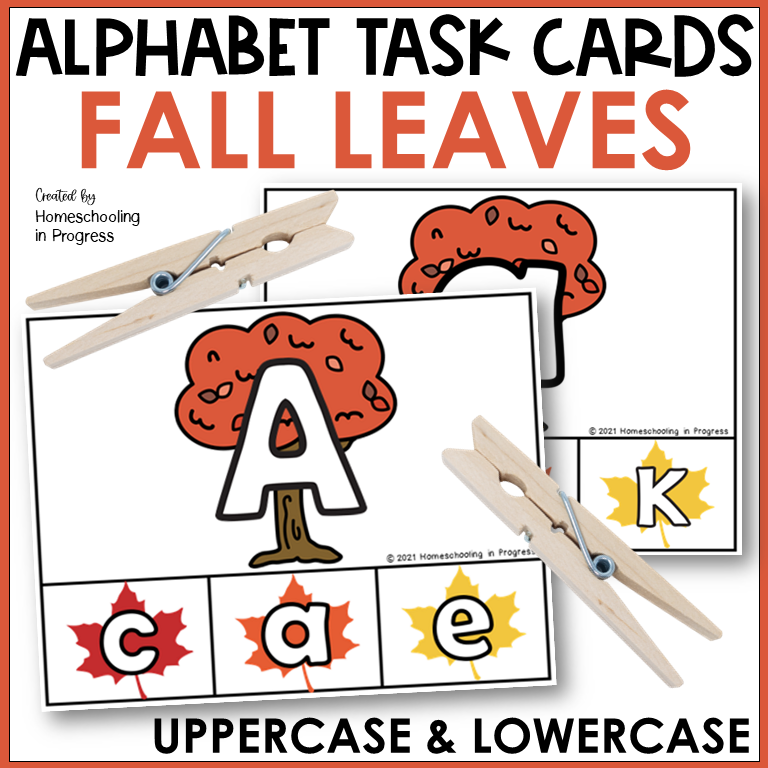 Fall Leaves Alphabet Clip Cards