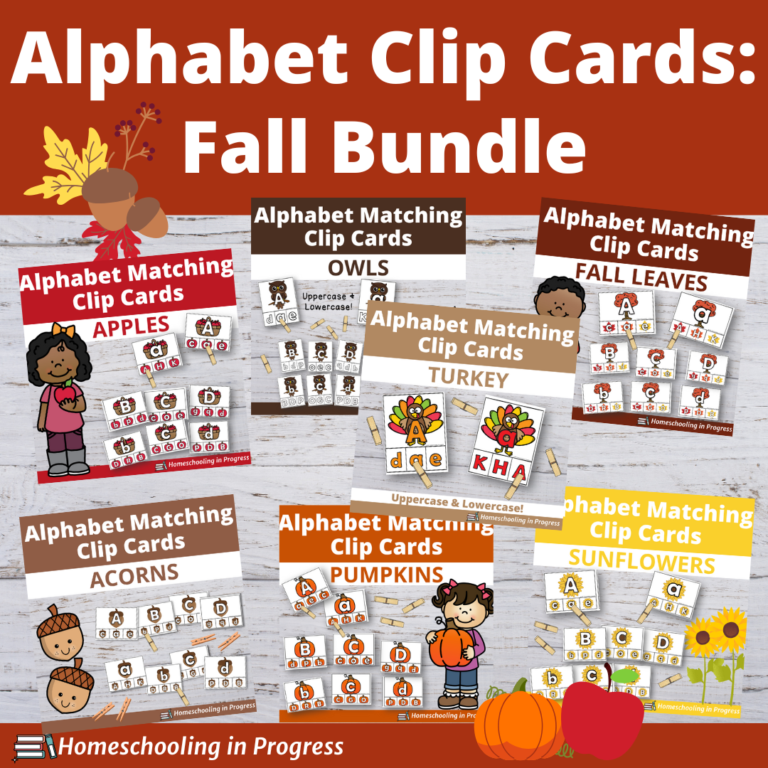 Fall Alphabet Clip Cards Bundle