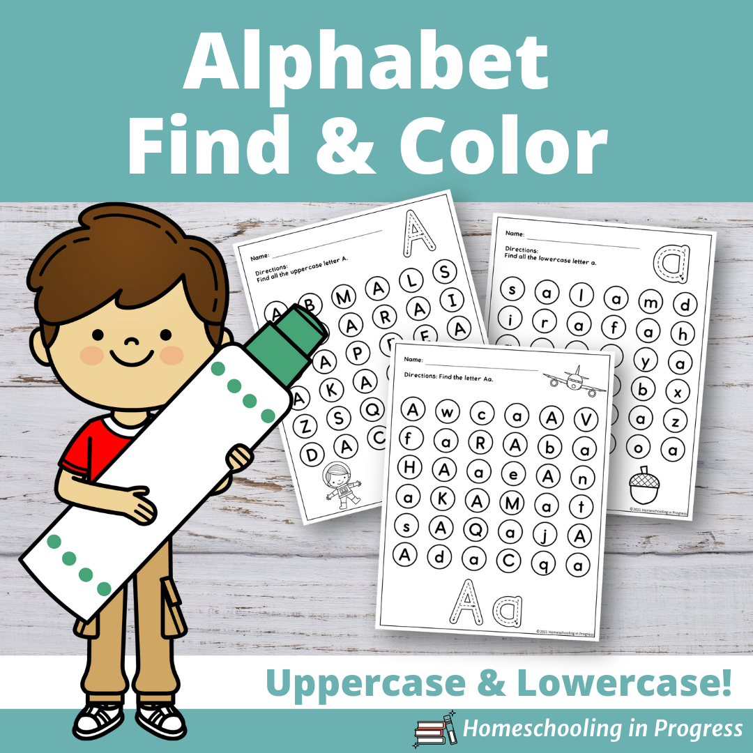 Alphabet Find and Color Worksheets