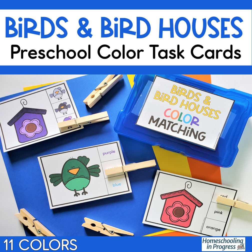 Backyard Birds Color Matching Task Cards