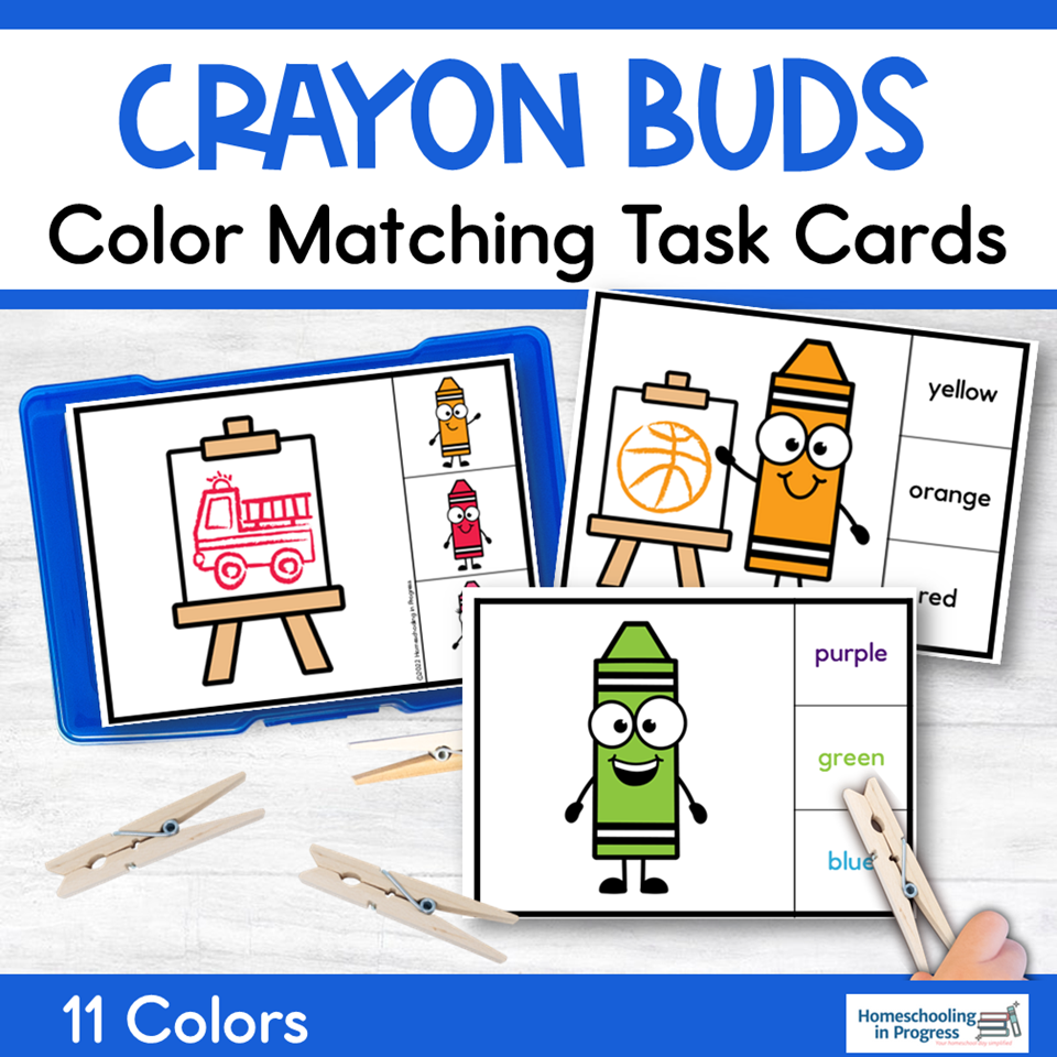 Crayon Color Matching Task Cards
