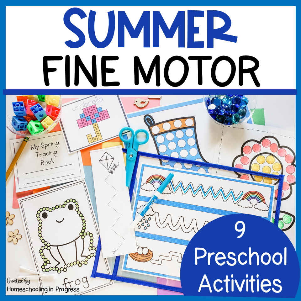 Summer Fine Motor Activities for Preschoolers