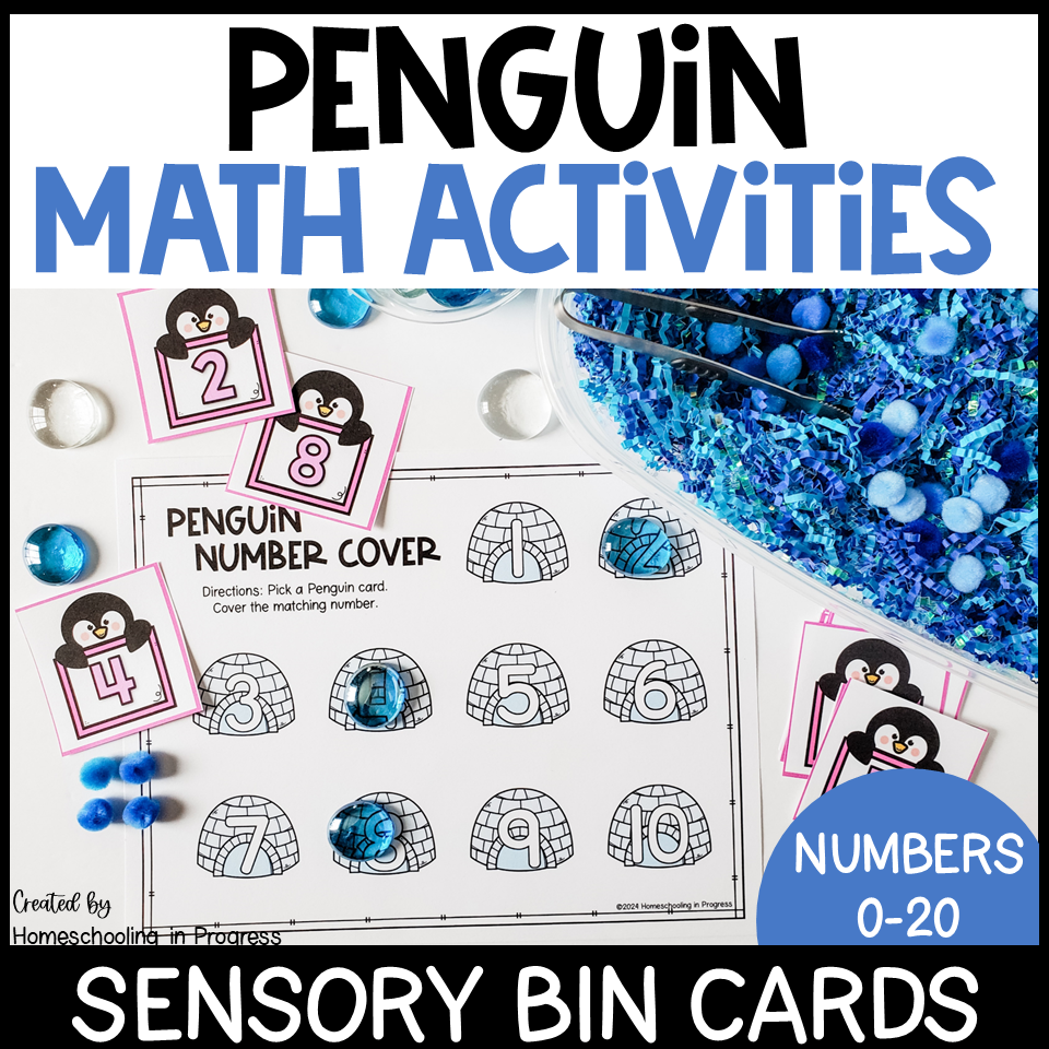 Penguin Sensory Bins Math Counting Activities for Preschool