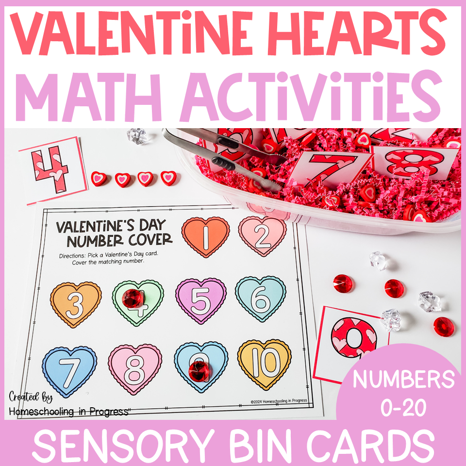 Valentine's Day Sensory Bins Counting Activities for Preschool