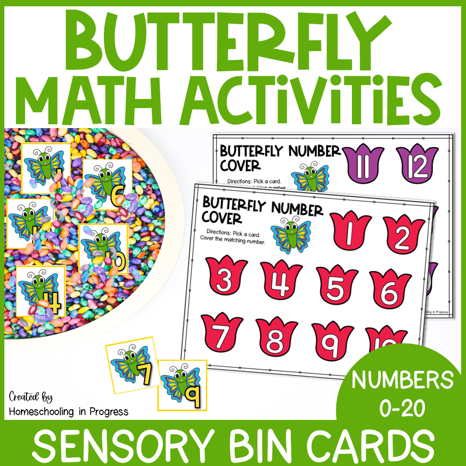Butterfly Sensory Bin Counting Activities for Preschool & Kindergarten