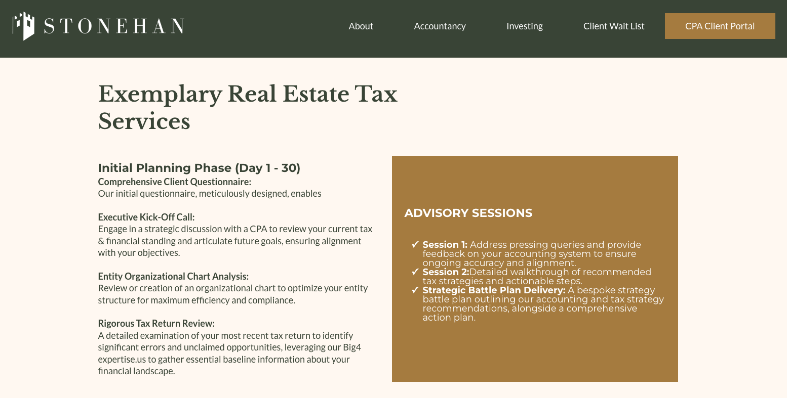Tax Services for Real Estate Professionals