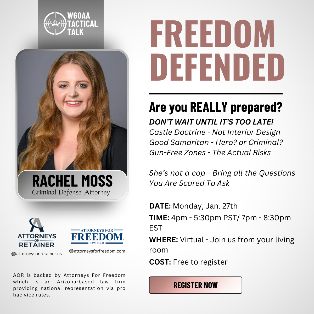 Freedom Defended - Lawful Self Defense with Attorney Rachel Moss