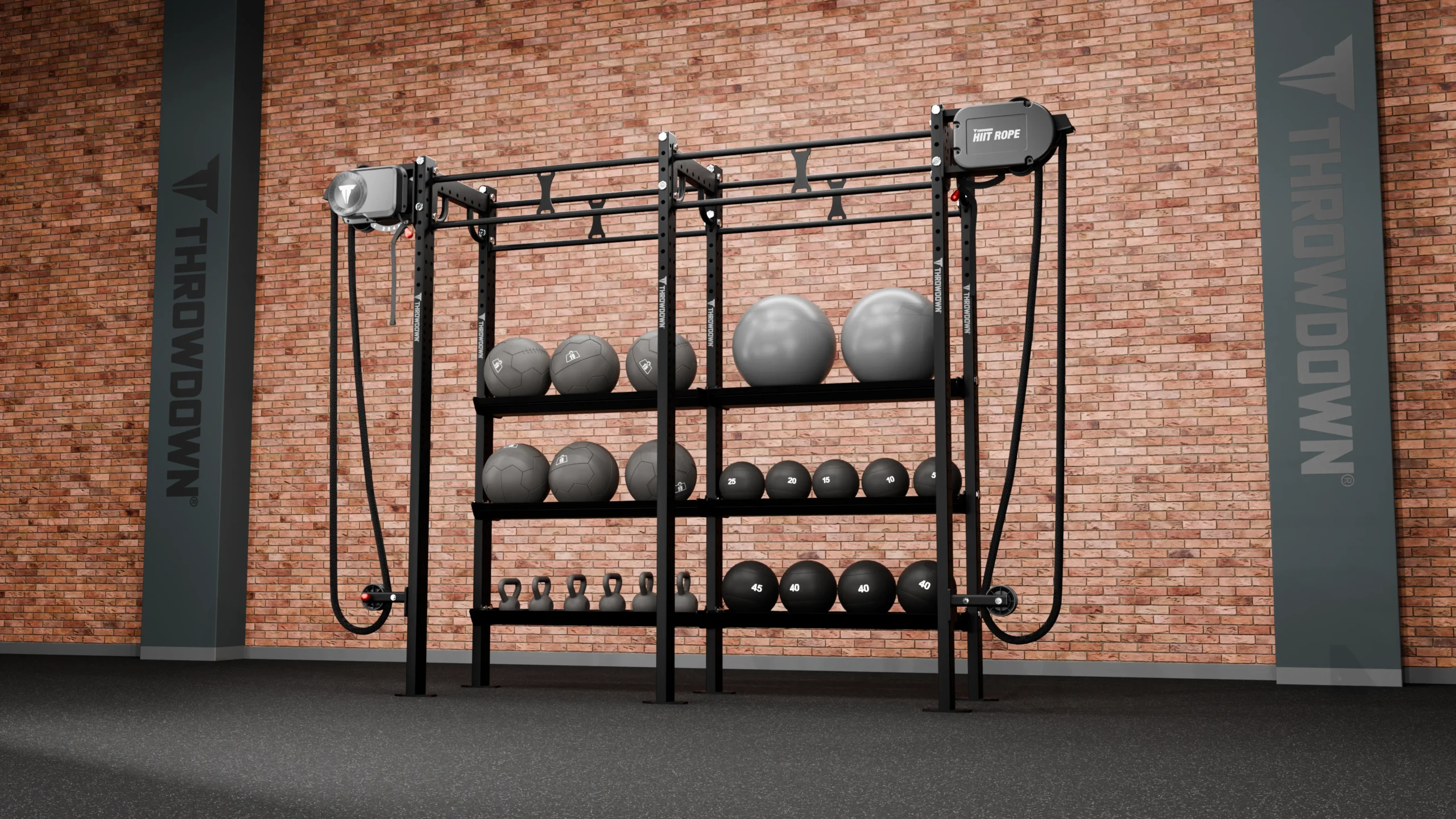 Throdown Compact XTC Rig 2x8 with Shelves, Storage & Squat Station