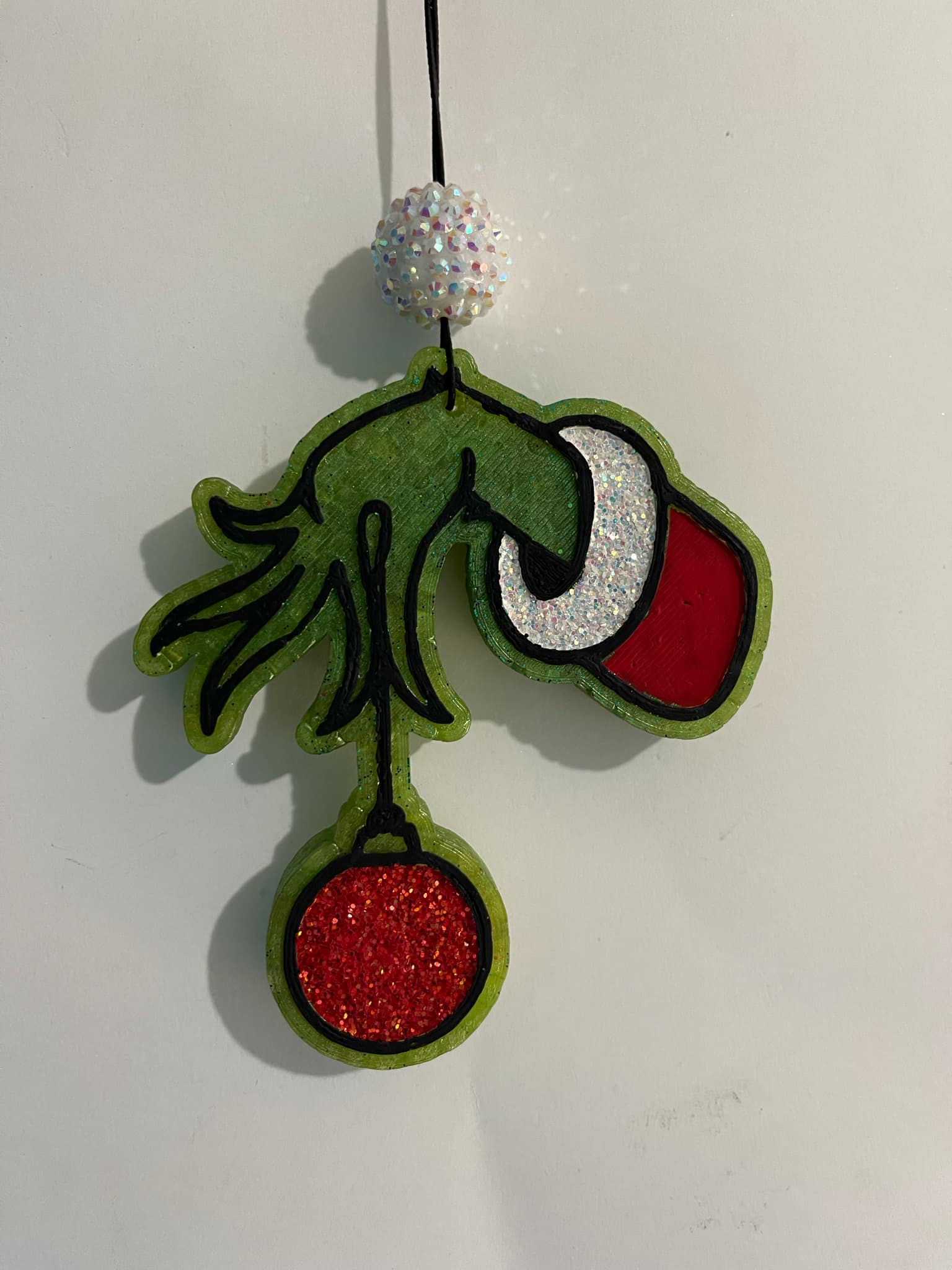 Grinch Hand Car Freshie - Festive Scented Holiday Air Freshener