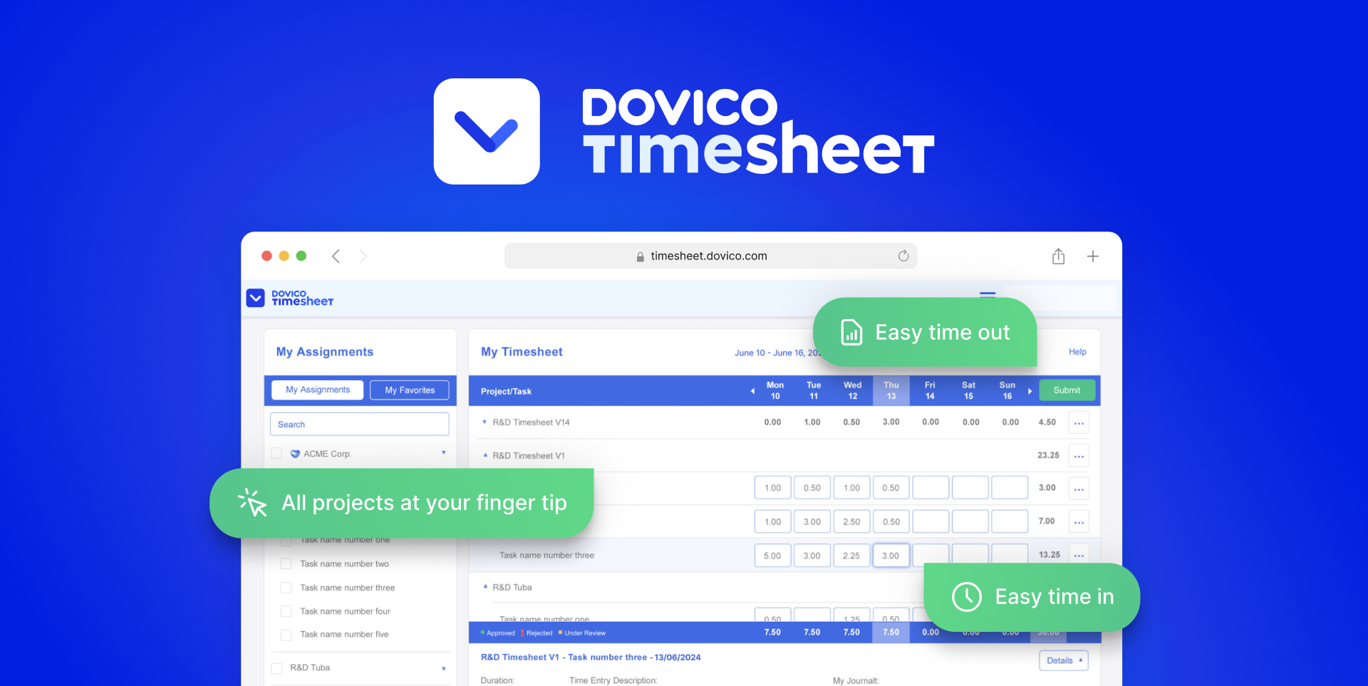 Simple Timesheet Software for Teams – Try Dovico Timesheet Basic