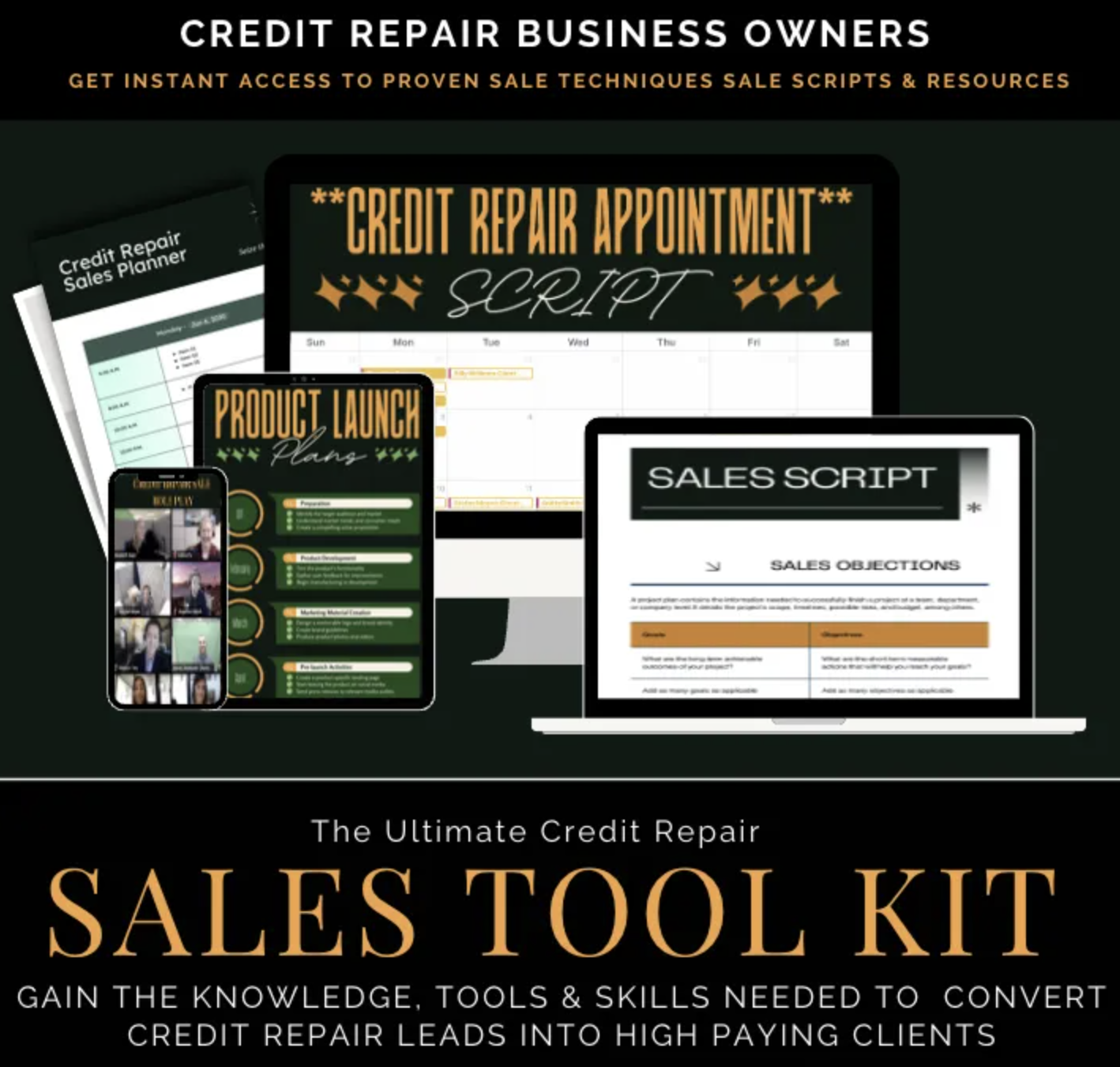 Instant Access To My High Ticket Credit Repair Sale Tool Kit