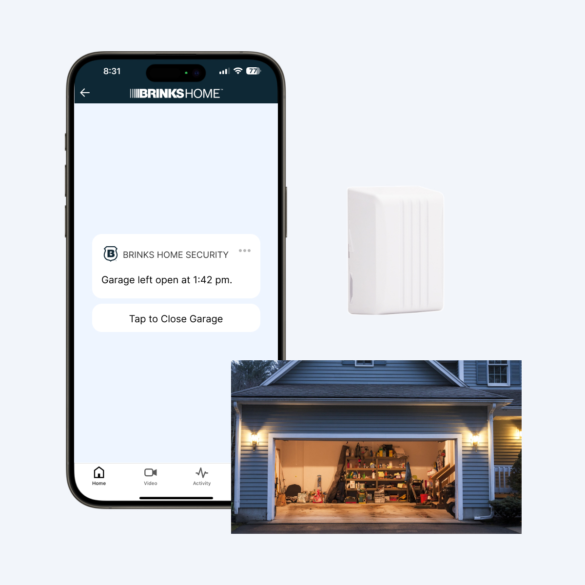 Brinks Garage Tilt Sensor - Reliable Garage Door Monitoring