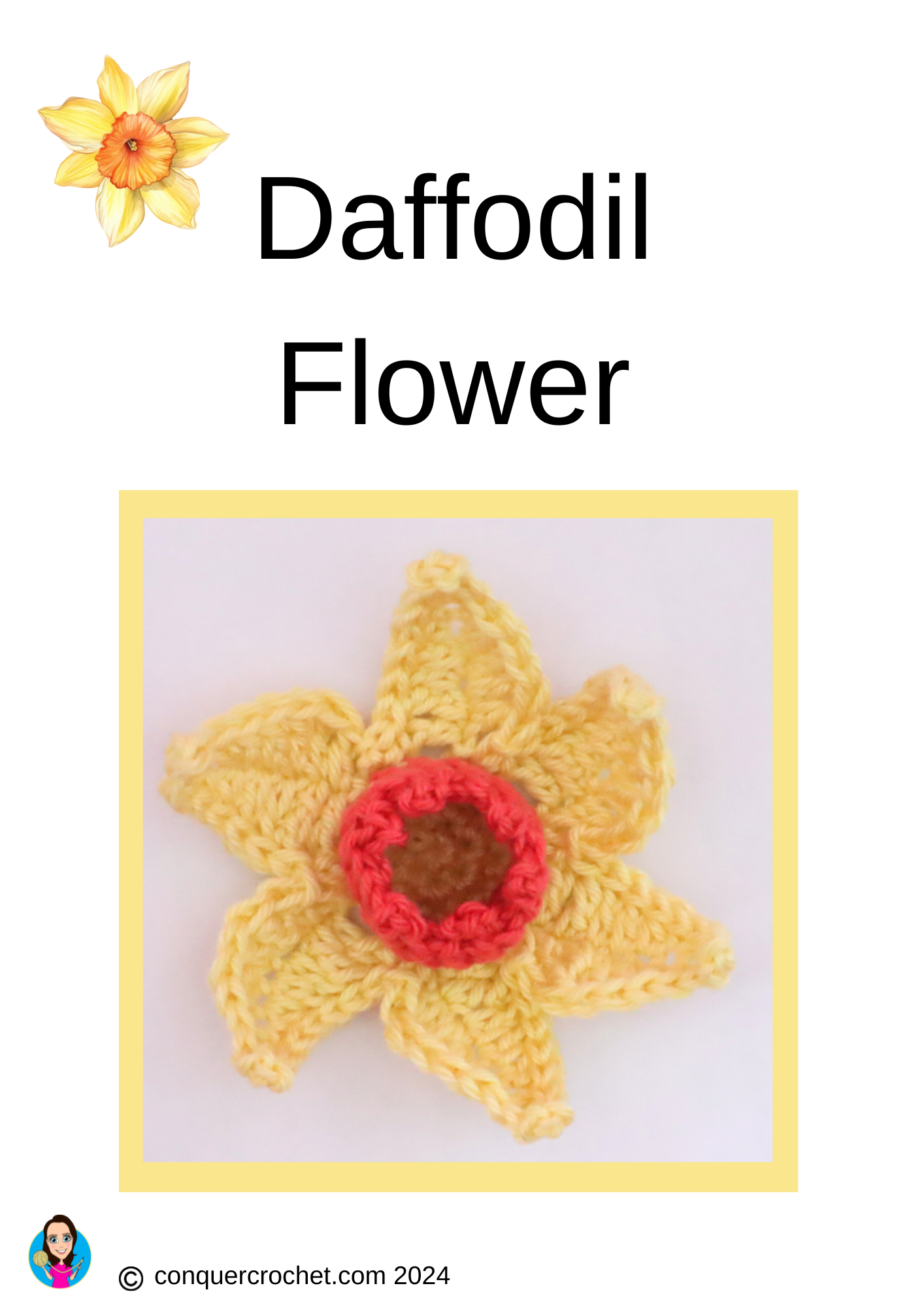 Daffodil Flower PDF Crochet Pattern