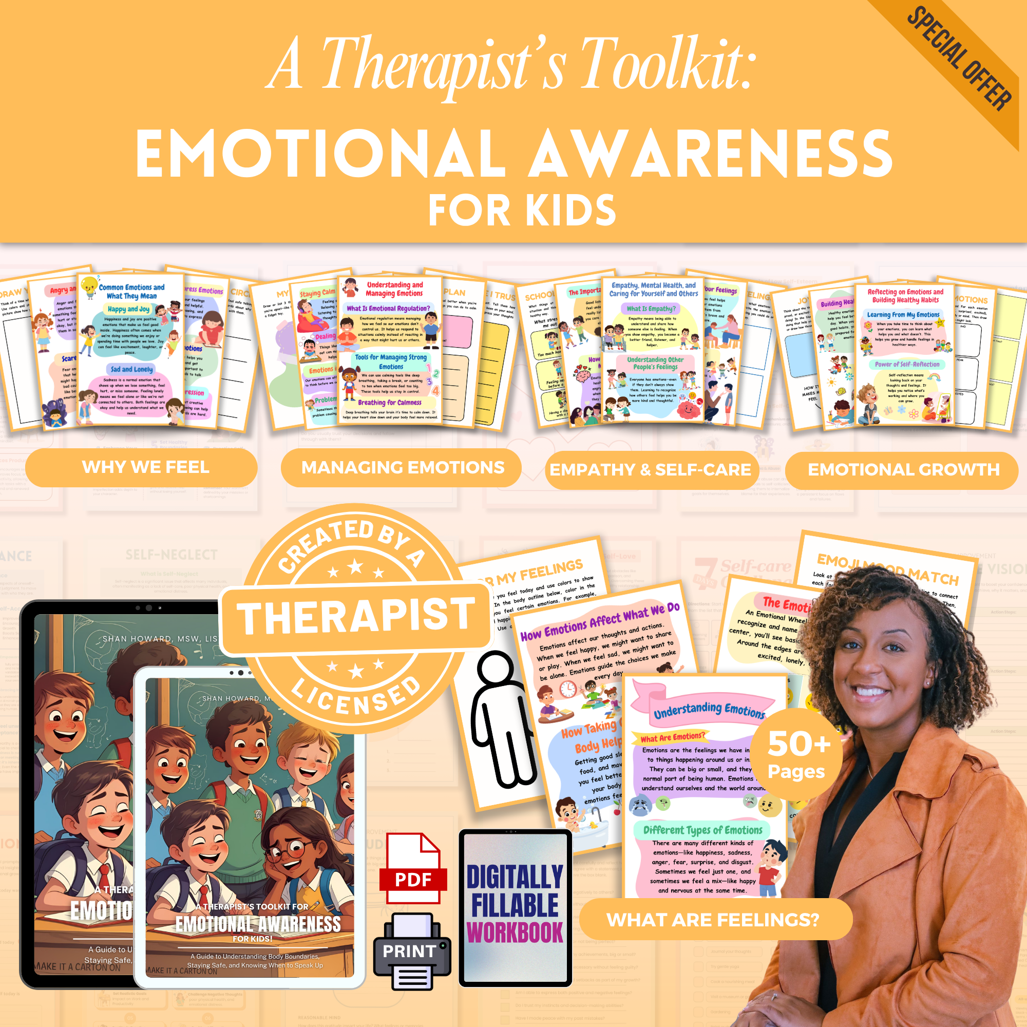 Kids Emotional Regulation Mega Bundle Workbook, Self Awareness