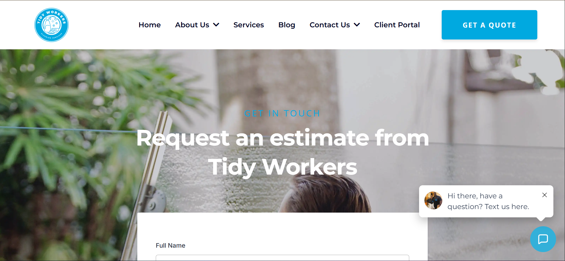 Request a Cleaning Quote | Tidy Workers Professional Services