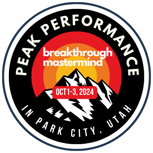 Breakthrough Mastermind Park City Oct 1-3 RSVP or Apply