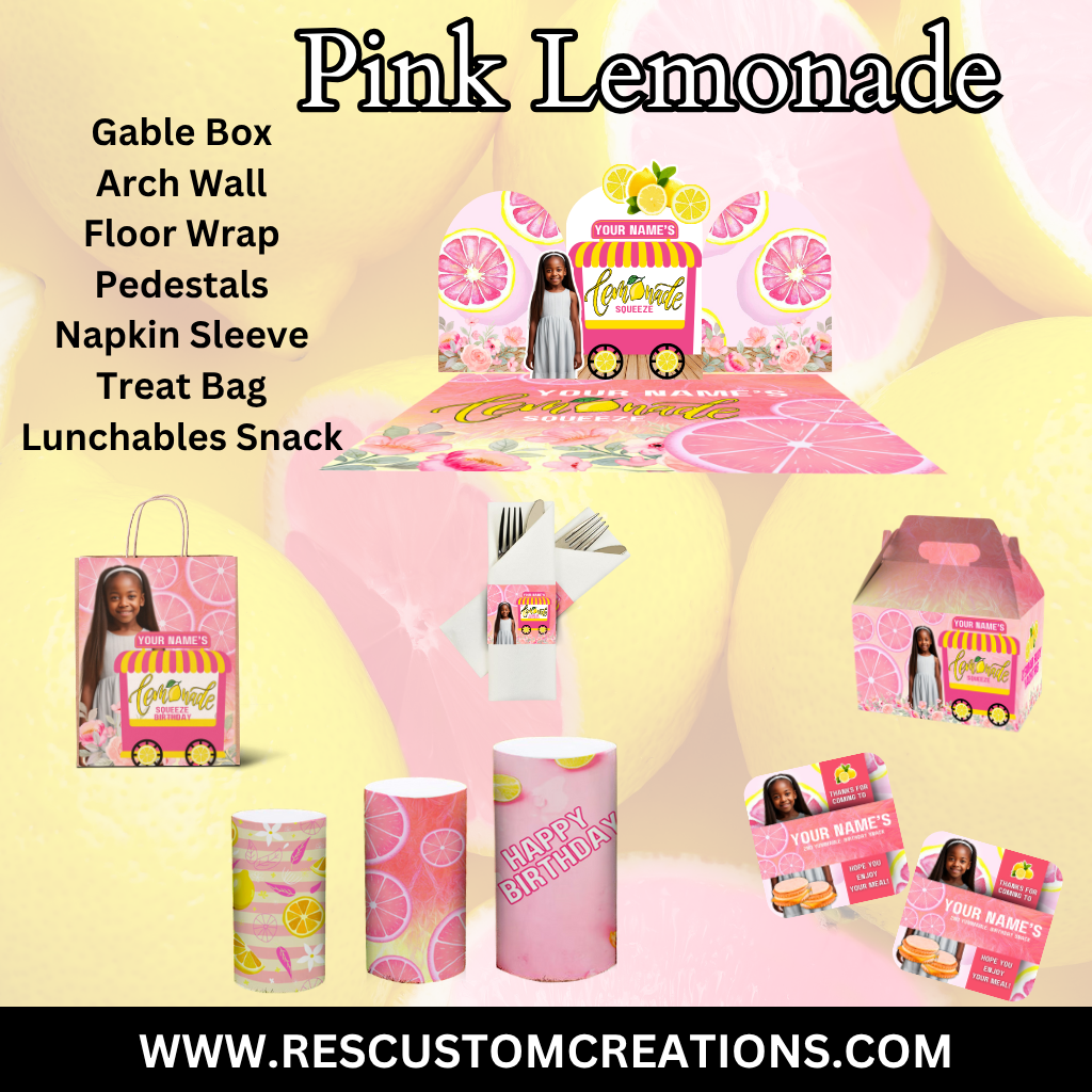 Pink Lemonade template, decoration, party designs, party décor