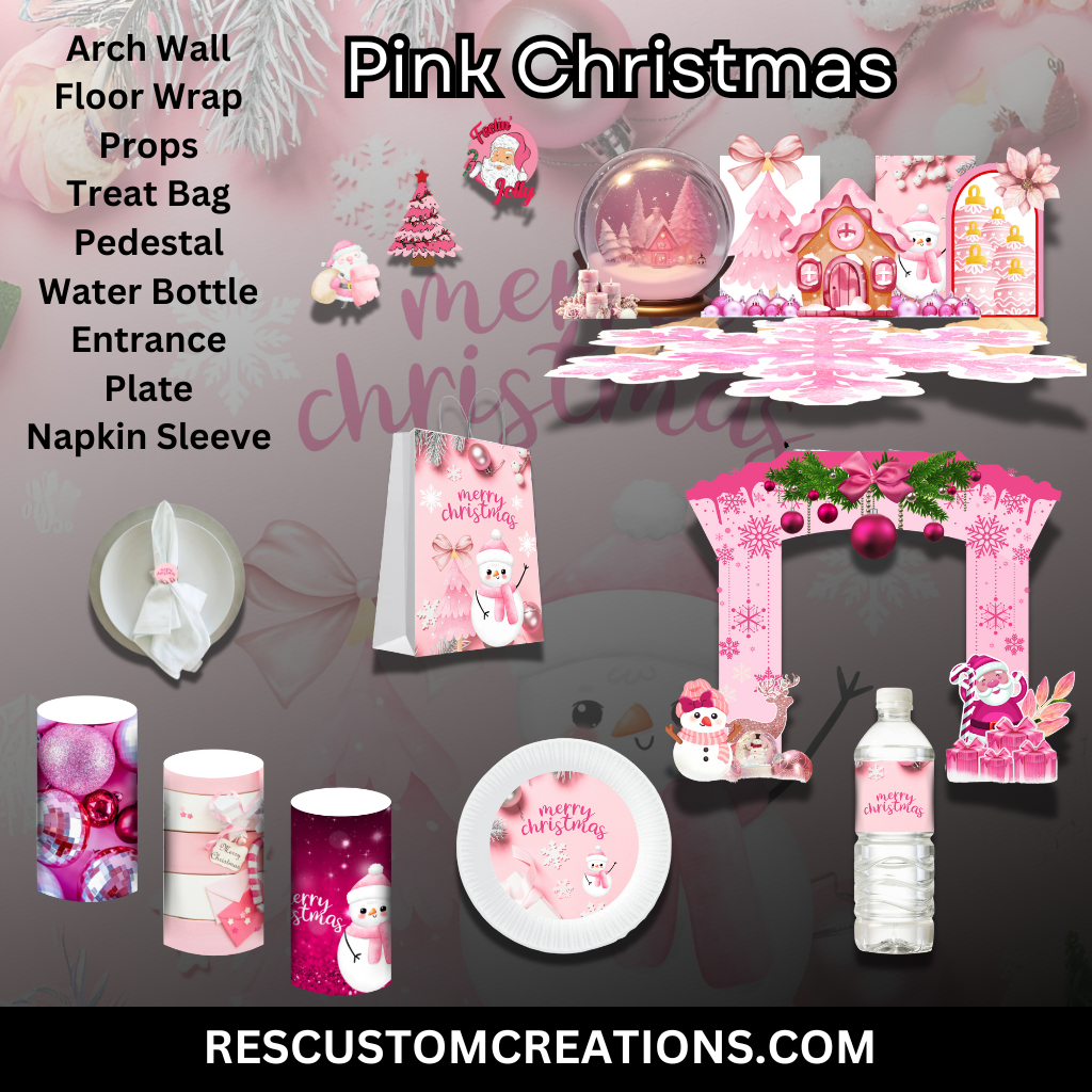 Pink Christmas Template Bundle