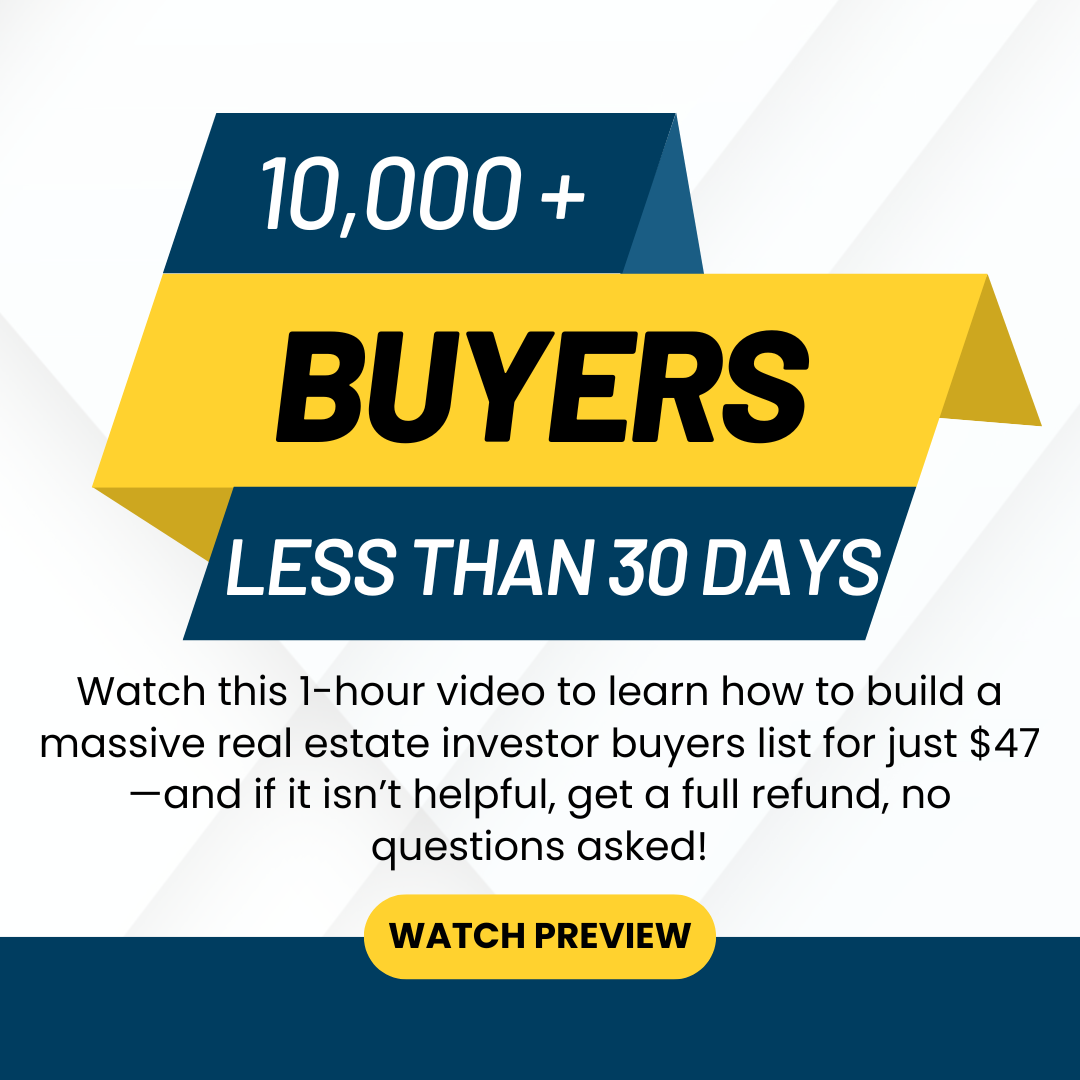 10K Plus Buyers List: 30 Days or Less!
