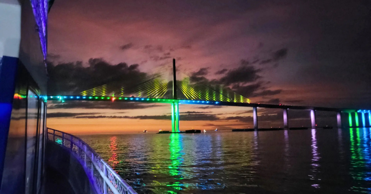 Sunset Cruise and Skyway Bridge Light Show | The Pelican St. Pete