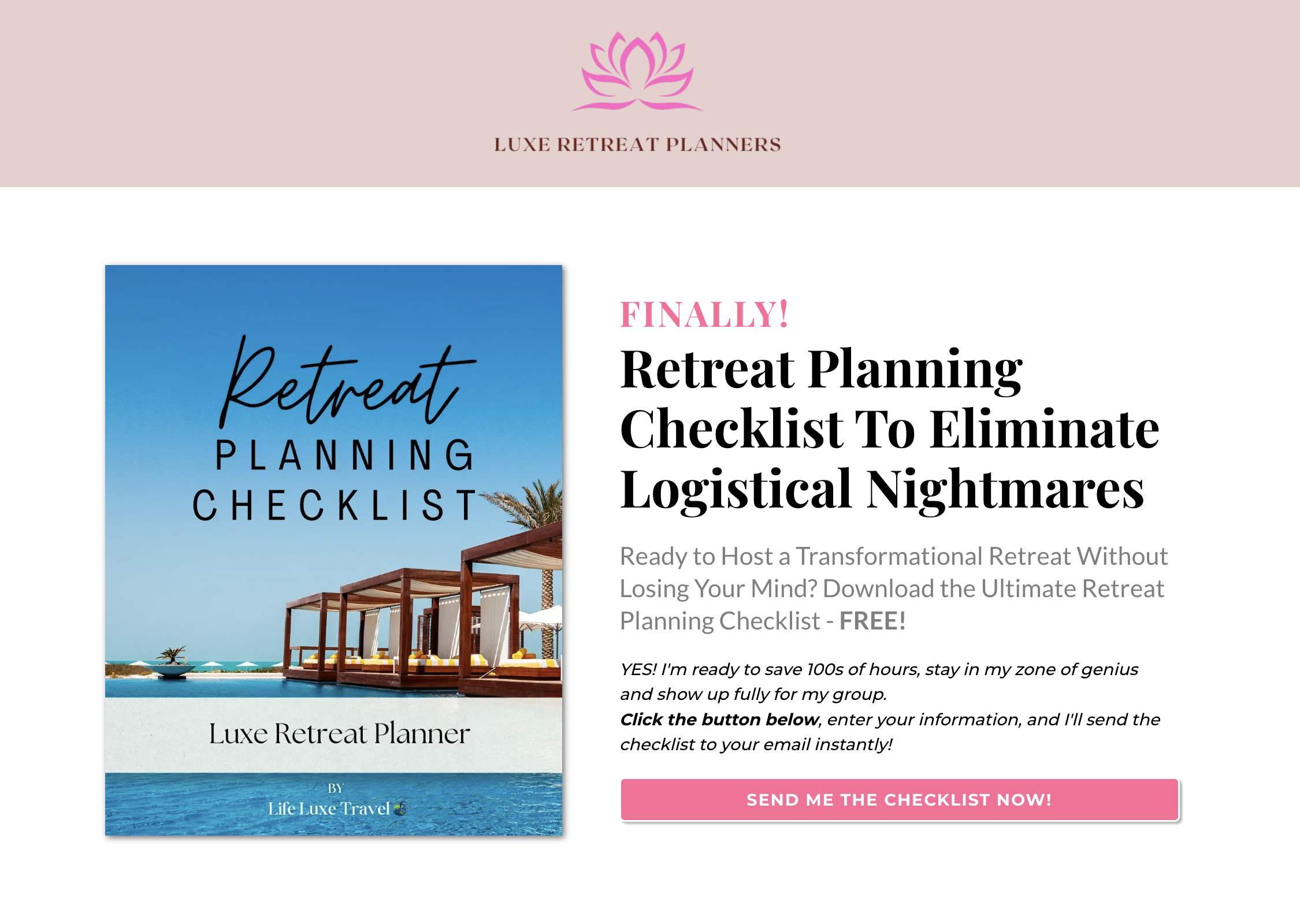 Free Checklist | The Ultimate Retreat Planning Checklist