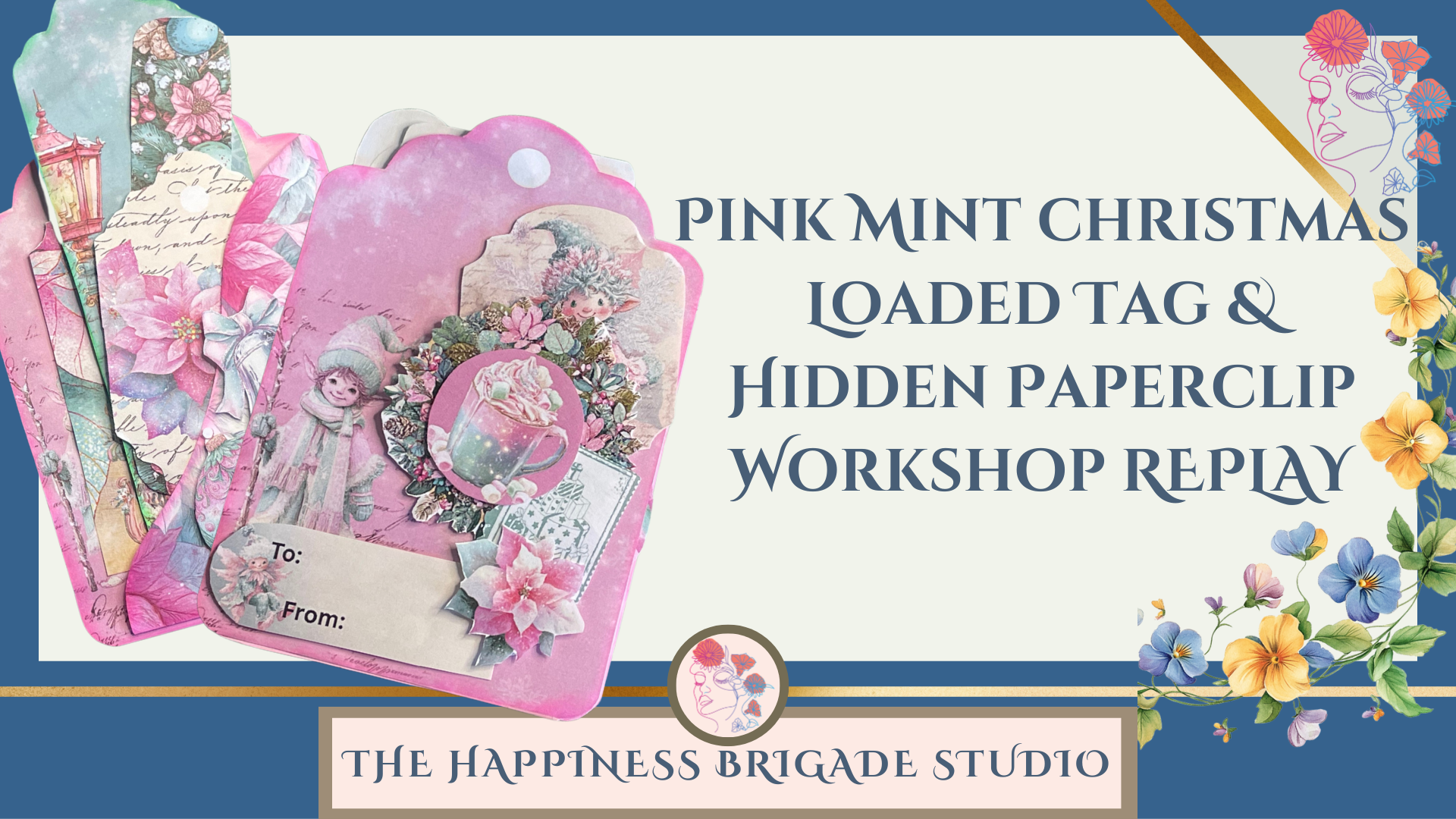 Pink Mint Christmas Tag and Paperclip Workshop Replay