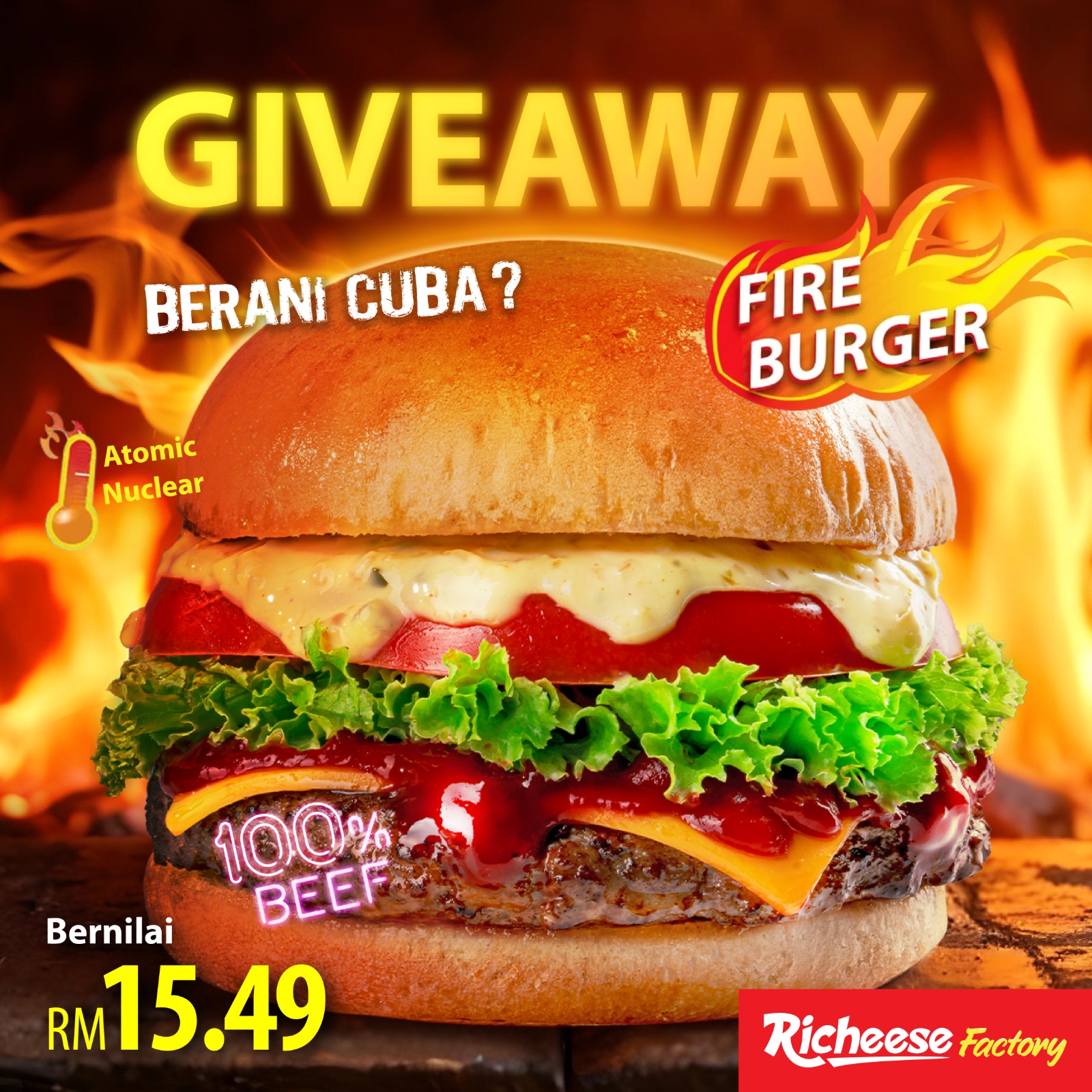 Richeese Factory Fire Beef Burger
