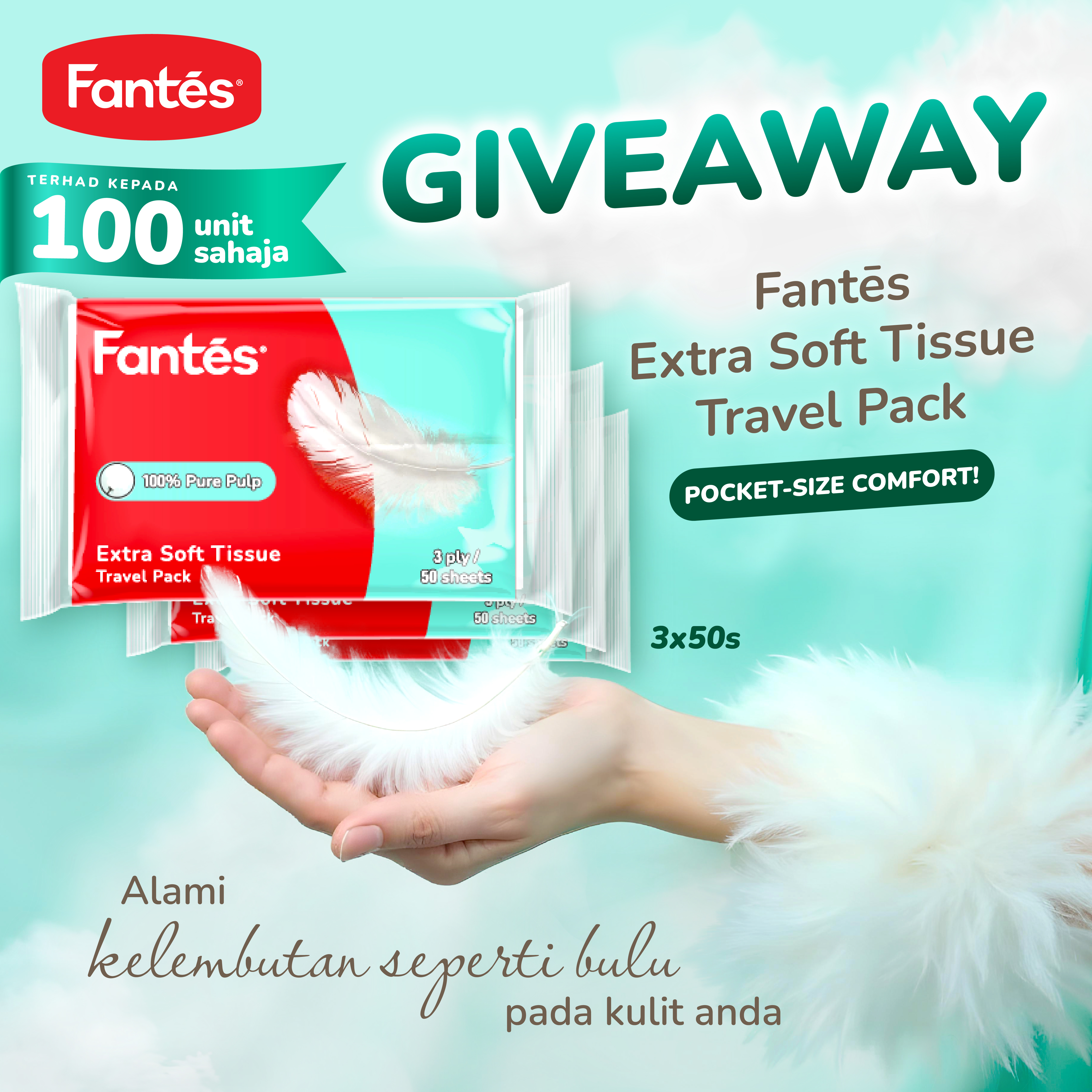 Fantes Extra Soft Tissue Travel Pack 3X50S