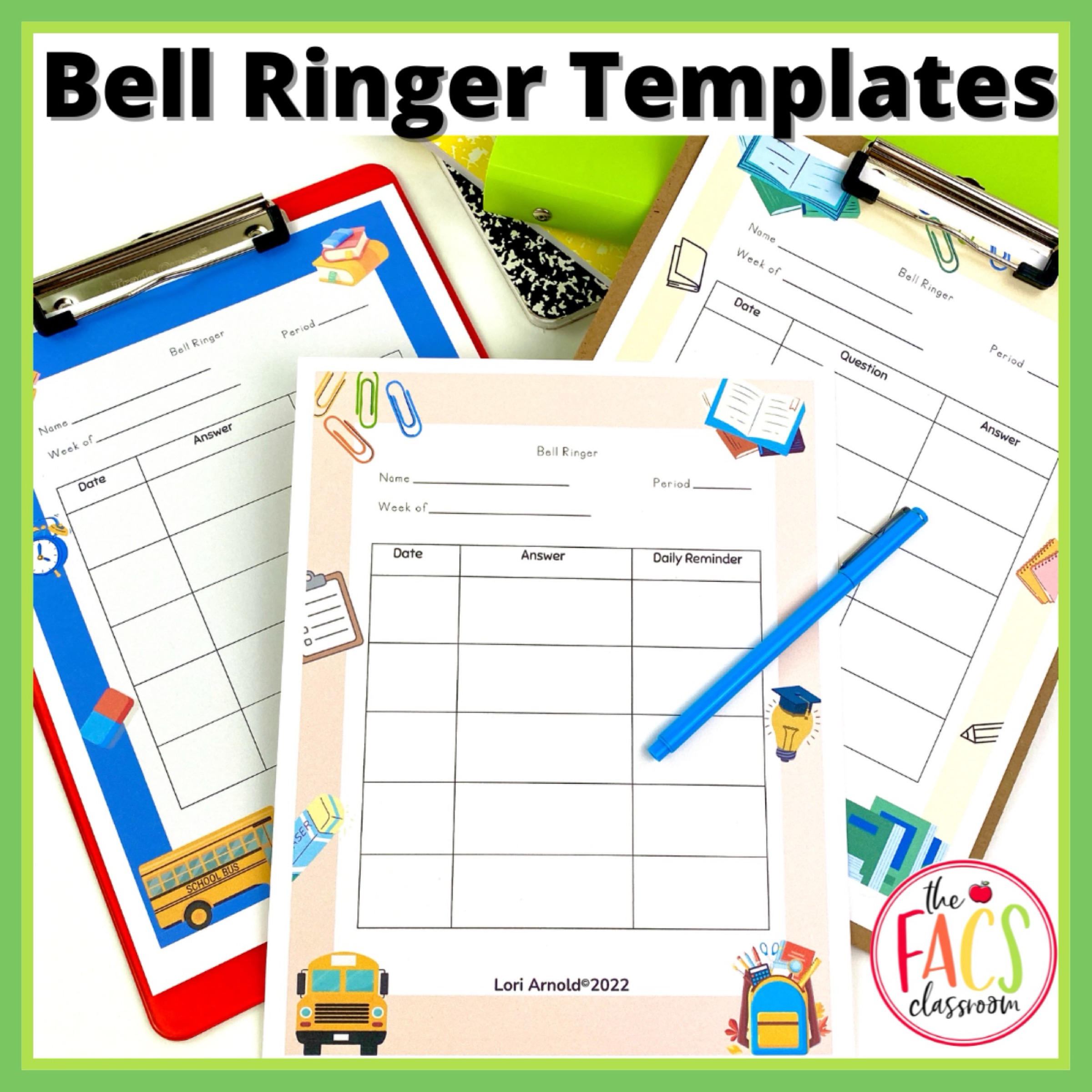 Weekly Bell Ringer Template